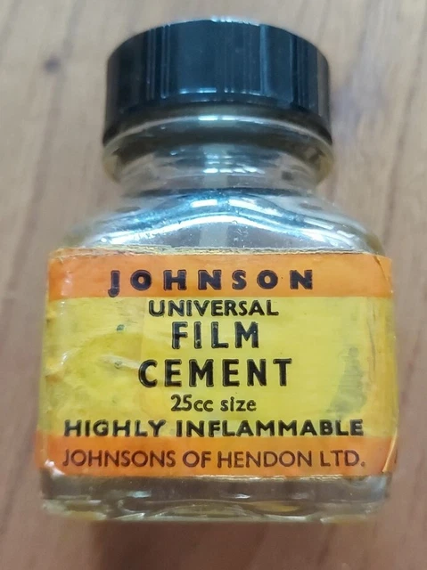 JOHNSONS OF HENDON Bottle Universal Cine Film Cement. Vintage ...