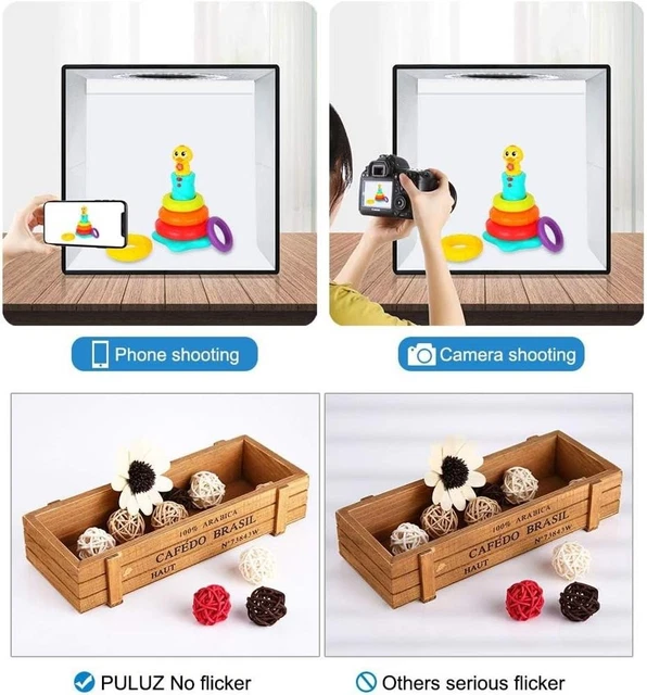 PORTABLE PHOTO STUDIO Light Box,16"x16" Professional Dimmable Shooting ...