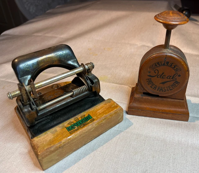 VINTAGE OFFICE STAPLELESS stapler and hole punch £35.00 - PicClick UK