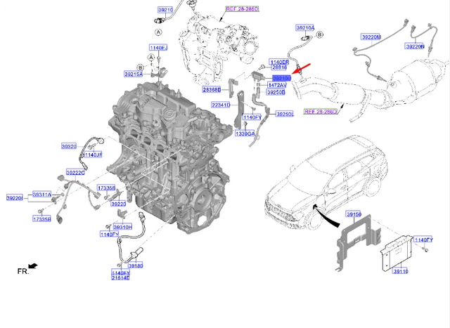 KIA SPORTAGE V NQ5 MK4 Differential Pressure Sensor 393602M415 NEW ...