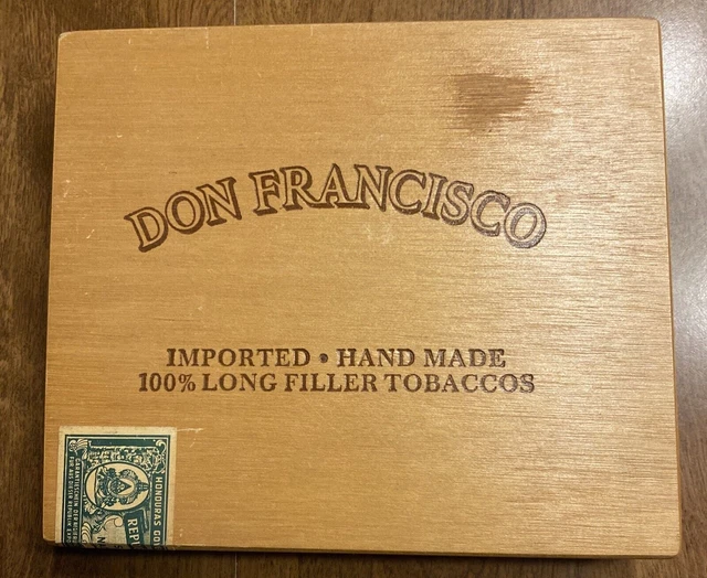 VINTAGE DON FRANCISCO Honduras Empty Cigar Tobacco Wood Box **READ ...