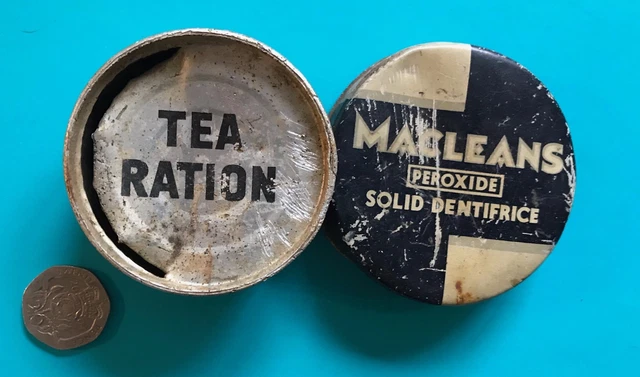 ORG BRITISH WW2 Women's land army tea ration WWII toothpaste tin Timber ...