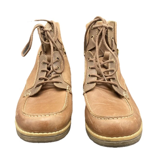 GBX LAYNE MENS Brown Lace Up Moc Toe Leather Ankle Chukka Boots Size ...
