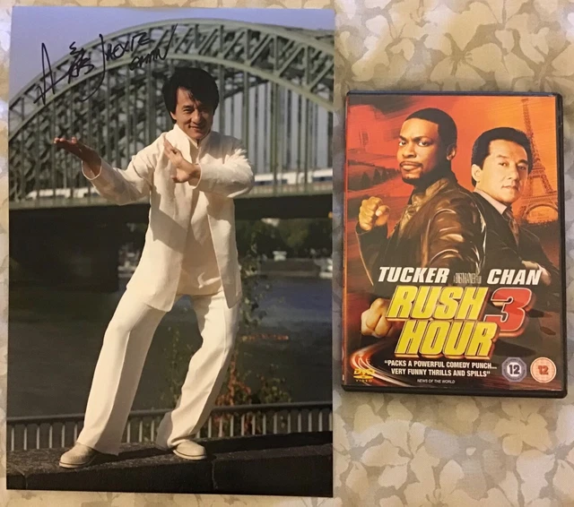 JACKIE CHAN,RUSH HOUR 3, DVD,+ 8” x 12” GENUINE HAND SIGNED PHOTO + COA ...