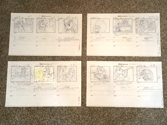 MY LITTLE PONY TV Series Animation Drawing Lot of 4 Storyboards 1992 TV ...