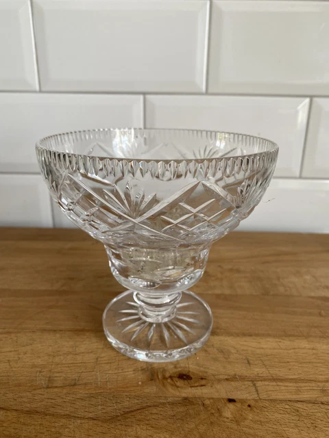 VINTAGE CRYSTAL VASE 1970’s Thomas Webb With Glass Flower Frog Signed ...