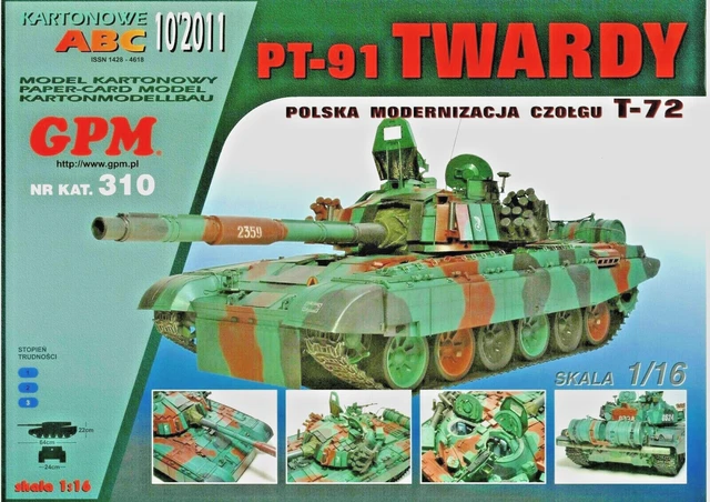 GPM #310 MBT PT-91 TWARDY (T-72 version) 1/16 scale model kit ...