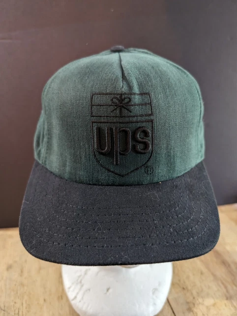 VINTAGE UPS GREEN Retired SnapBack Hat Old Logo Sewn Patch Trucker ...