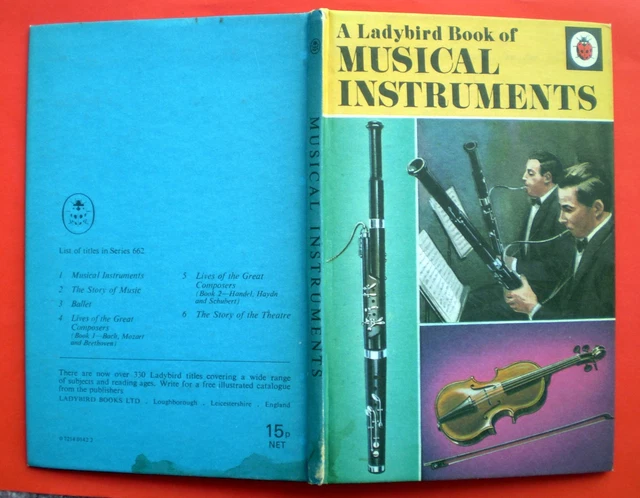 MUSICAL INSTRUMENTS LADYBIRD vintage book orchestra piano violin ...