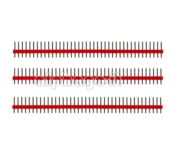 10PCS 40PIN 1X40P Male 2.54mm Breakable Pin Header Strip 40Pin Red ...