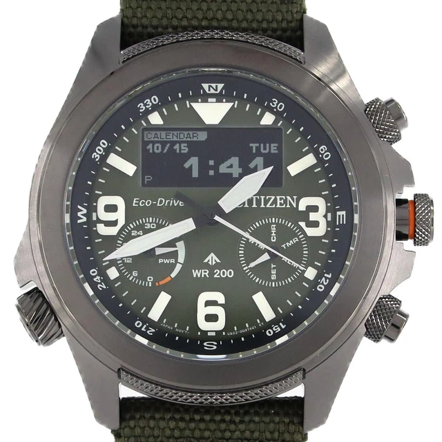 CITIZEN PROMASTER U822-008MS04 Eco-Drive Digi-Ana Black SS Solar Mens ...