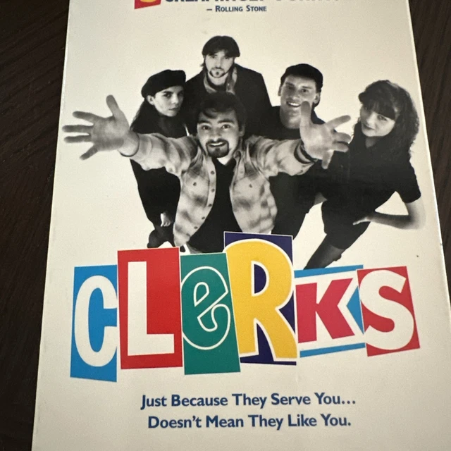 CLERKS (VHS, 1995) Comedy Rated R Retro Wit Humor Action Indie Cult ...
