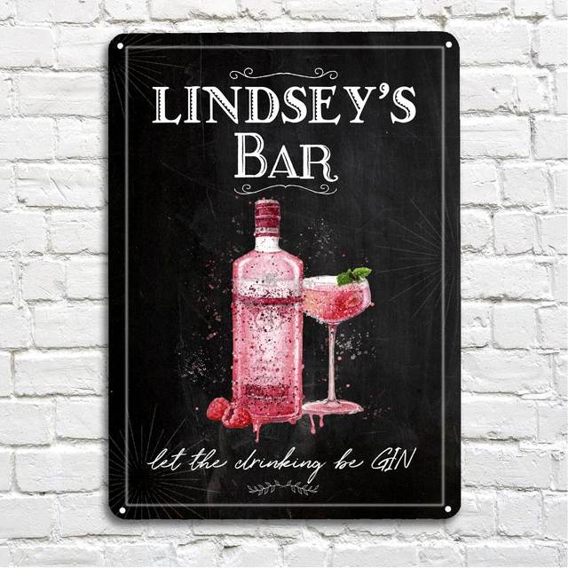 PERSONALIZZATO BAR PUB Insegna - Gin Cocktail Asta Lavagna Effetto A4 ...