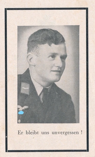 WW2 GERMANY DEATH picture death card FLAK artillery reg. 1944 Wartberg ...