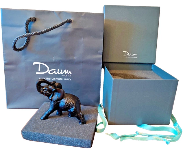 ÉLÉPHANT DAUM.CRISTAL DAUM.SCULPTURE Daum.Daum crystal. black elephant daum.Art EUR 588,00 ...