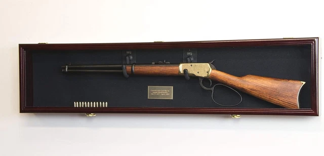 SINGLE RIFLE GUN Display Case Cabinet Wall Rack Holder Lockable 44.5 ...