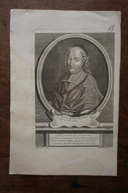 PIERRE DE LA Broue Portrait Gravure Originale Du 18 Ème Eveque De ...