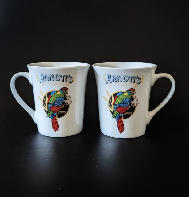 ARNOTT'S BISCUITS ROSELLA Birds Australia Coffee Tea Cups Mugs x 2 ...