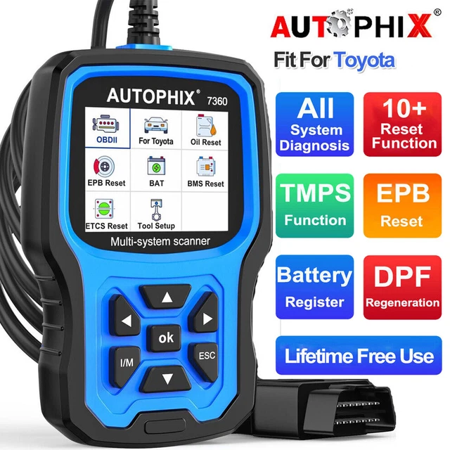 AUTOPHIX 7360 OBD2 Scanner Car All System Code Reader ABS SRS Oil Fit ...