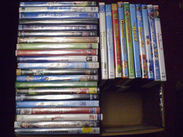 (65) CHILDREN'S DVD Lot: Disney Dreamworks Shrek Narnia Rio Ice Age $1 ...