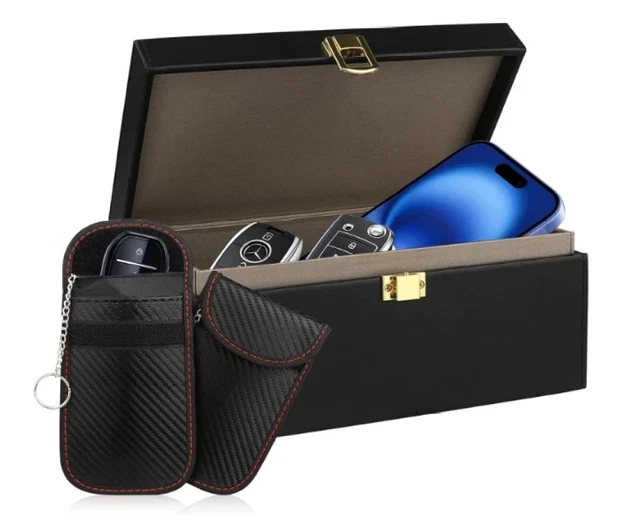 FARADAY BOX FOR Car Keys & 2 Pack Faraday Pouch Keyless Signal Blocking ...