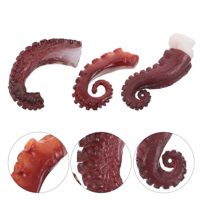 6PCS ARTIFICIAL OCTOPUS Tentacles - Realistic Sea Animal Cake Toppers ...