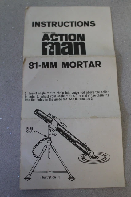 VINTAGE ACTION MAN 81mm Mortar instruction leaflet #4 £6.00 - PicClick UK