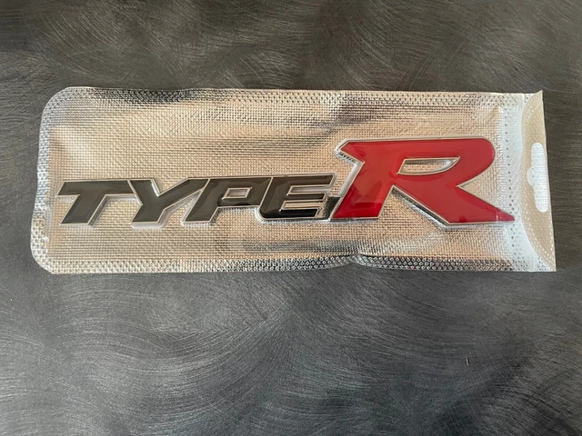 BLACK/RED TYPE R Front Grill & Rear Boot Badge Set Emblem Decal Logo ...