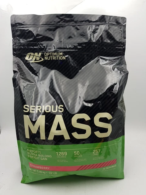 Optimum Nutrition Serious Mass Protein Powder Strawberry 545kg Bb 0825 £5000 Picclick Uk