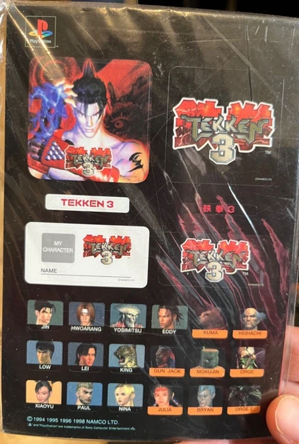 TEKKEN 3 SET adesivi originali per schede di memoria e cartolina ...