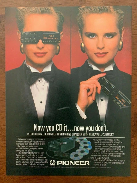 1988 PIONEER CD Changer Systems Vintage Print Ad/Poster Retro Tech Pop ...