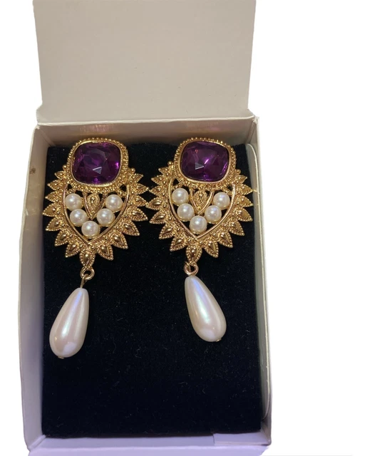 VINTAGE SHAILL JHAVERI For Avon Imperial Elegance 16” Necklace, clip ...