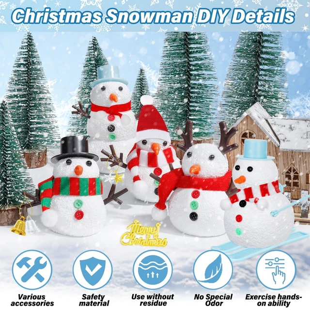 100 PACK BUILD a Snowman Kit, Christmas DIY Snowman Crafts for Kids ...