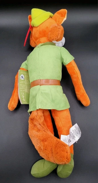 DISNEY STORE ROBIN Hood Fox 19” Plush Stuffed Animal Doll Orange Green ...