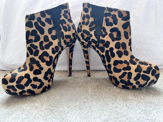 LEOPARD PRINT PONY hair Stiletto Platform Boots - Carvela by Kurt ...