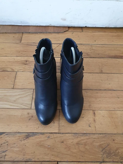 ATMOSPHERE WOMEN'S BLACK Faux Leather Ankle Zip Up Boots Uk Size 6 Eur ...