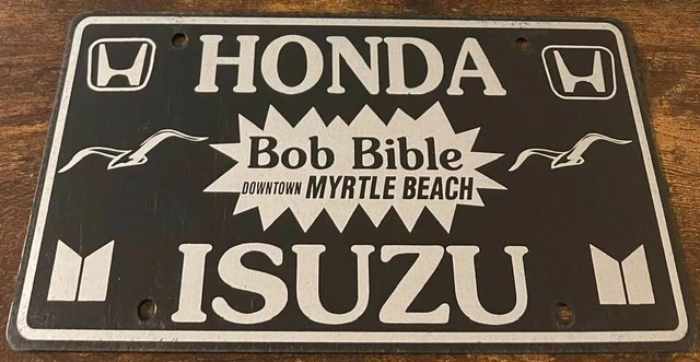 HONDA BOB BIBLE Dealership Booster License Plate Myrtle Beach SC ...