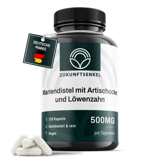 MARIENDISTEL ARTISCHOCKE LÖWENZAHN Kapseln Leber Kur Entgiftung Hochdosiert EUR 19,99 - PicClick DE