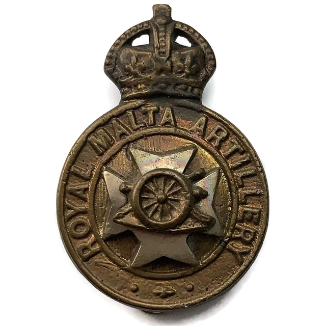 WW1 ROYAL MALTA Artillery Maltese Colonial Regiment Cap Badge - 1ST ...