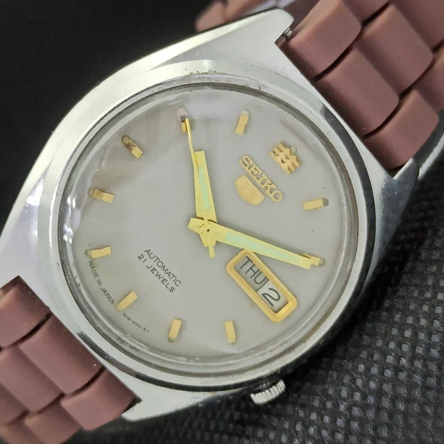 OLD VINTAGE SEIKO 5 AUTO 7009A JAPAN MENS D/D ORIGINAL DIAL WATCH 532c ...