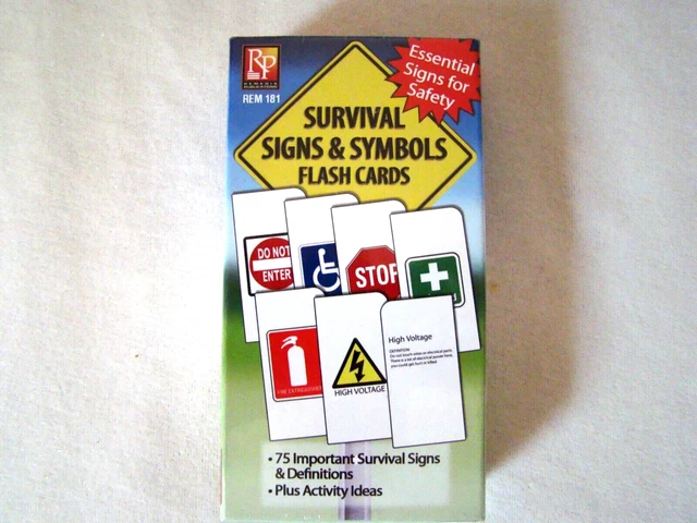 SURVIVAL SIGNS & Symbols Flash Cards REM 181 by Remedia 75 Survival ...