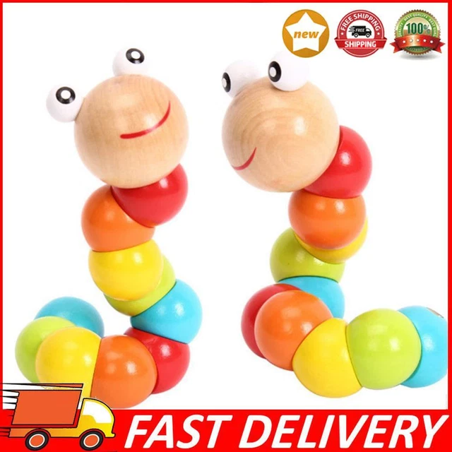 COLORFUL WORM WOODEN Jigsaw Puzzle - Baby Training Finger - Early ...