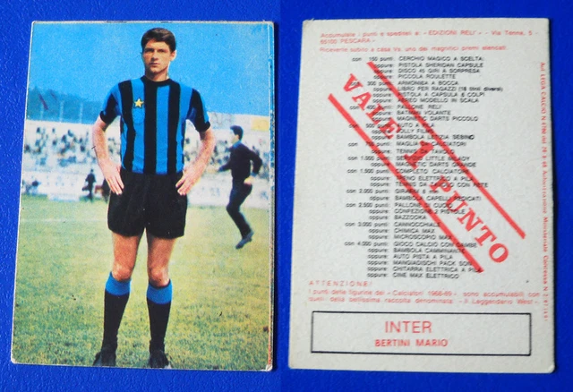 FIGURINA CALCIO RELI' 1968-69 1969 - BERTINI - INTER - new EUR 24,90 ...