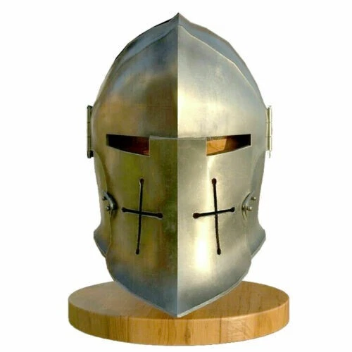MITTELALTER RITTER RÜSTUNG Kreuzritter Templer Barbuta Helm Kostüm mit ...