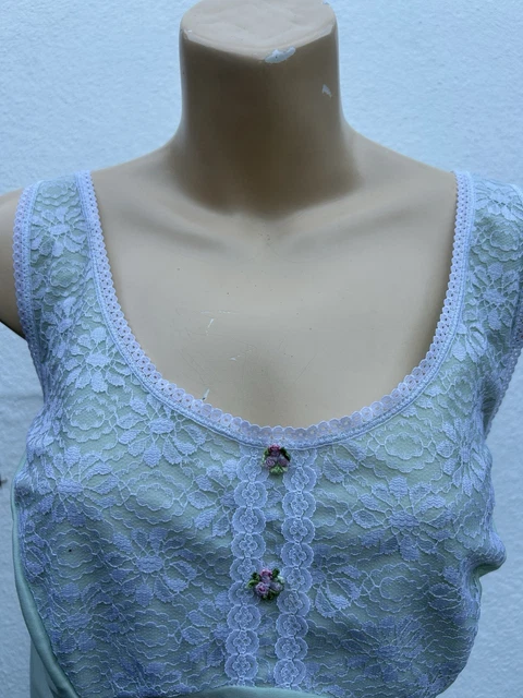 FEMININE VINTAGE PALE Apple Green 43” Bust Dainty Retro Slip £19.89 ...