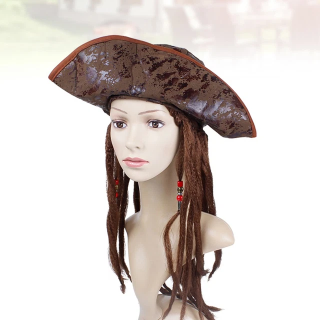 ADULT PIRATE WIG Cap Set with Fake Dreadlocks for Cosplay and Halloween ...