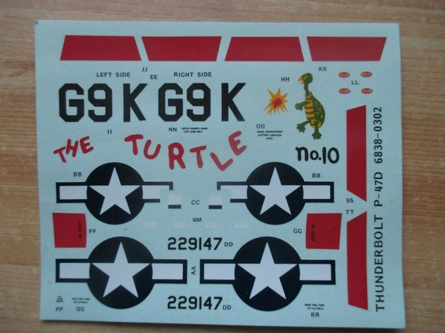 1/48 SCALE MONOGRAM MODEL KIT DECAL: P-47D THUNDERBOLT. $4.00 - PicClick AU