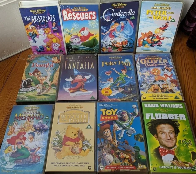 WALT DISNEY VHS Video Bundle Bambi Peter Pan Little Mermaid Cinderella ...