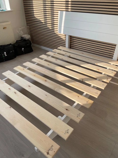 KING SIZE FLOATING White Bed Frame – GetLaidBeds – Solid Wood - Packed ...