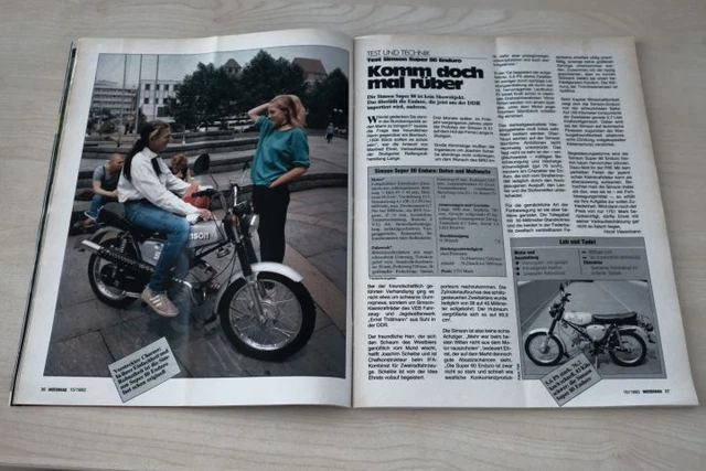 MOTORRAD 11628) SIMSON Super 80 Enduro mit 5,6PS im TEST auf 2 Seiten ...